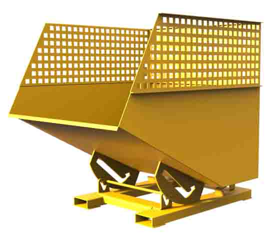 1.9m3 Capacity Forklift Tipping Skip With Raised Mesh Sides — Forklift ...